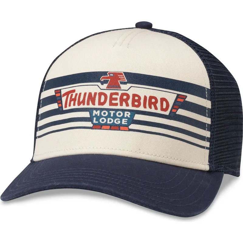 Trucker-Cap weiß und marineblau Snapback Thunderbird Motor Lodge ...