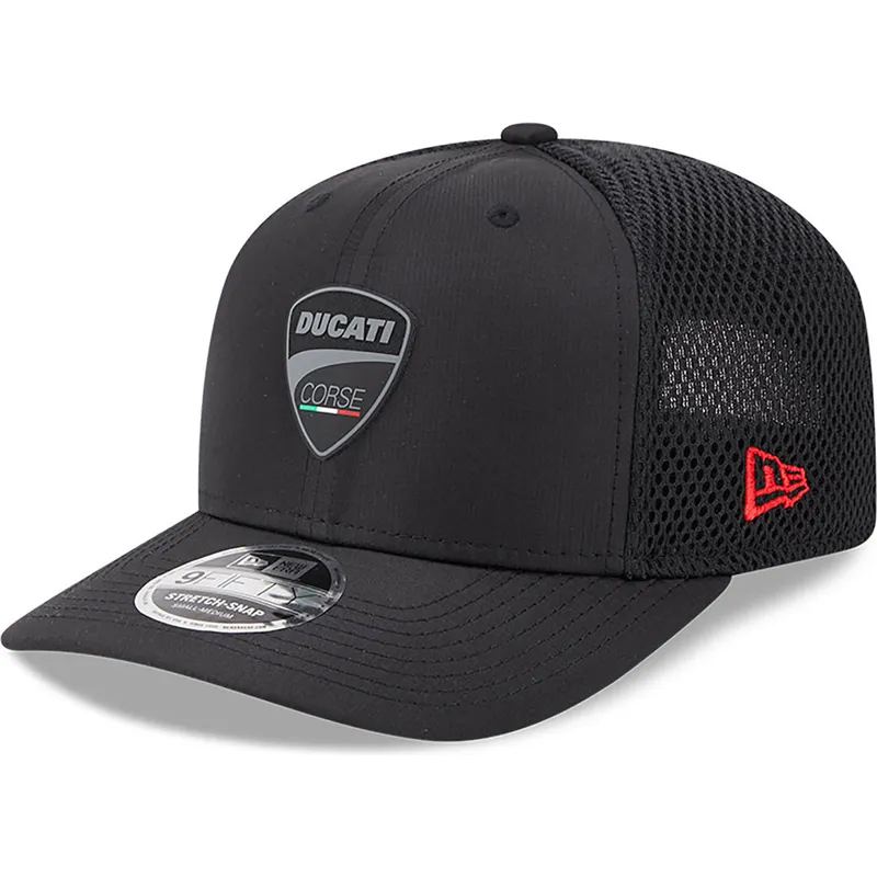 New Era 9FIFTY Stretch Snap Ripstop Ducati Motor MotoGP Black Trucker ...