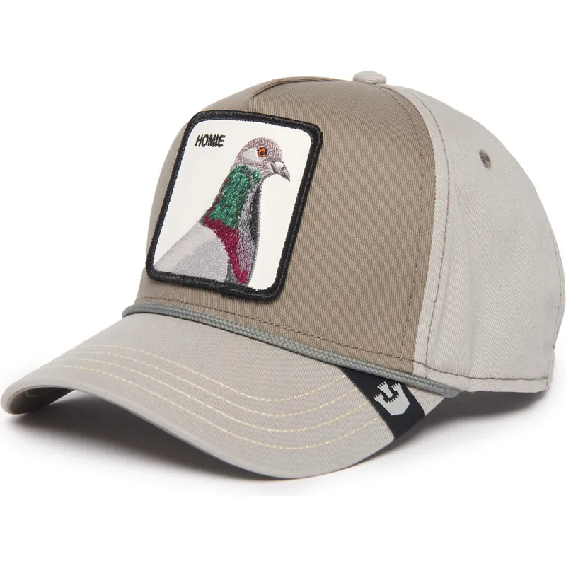 Graue gebogene Snapback-Kappe Taube Homie Pigeon 100 The Farm All Over ...