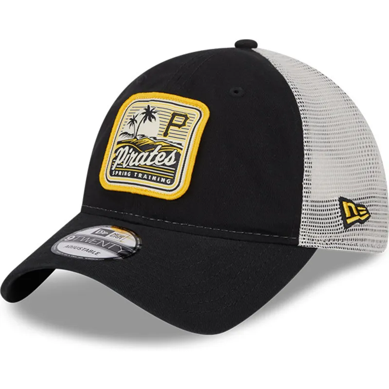New Era 9TWENTY Stripe Pittsburgh Pirates MLB Black and White Trucker ...