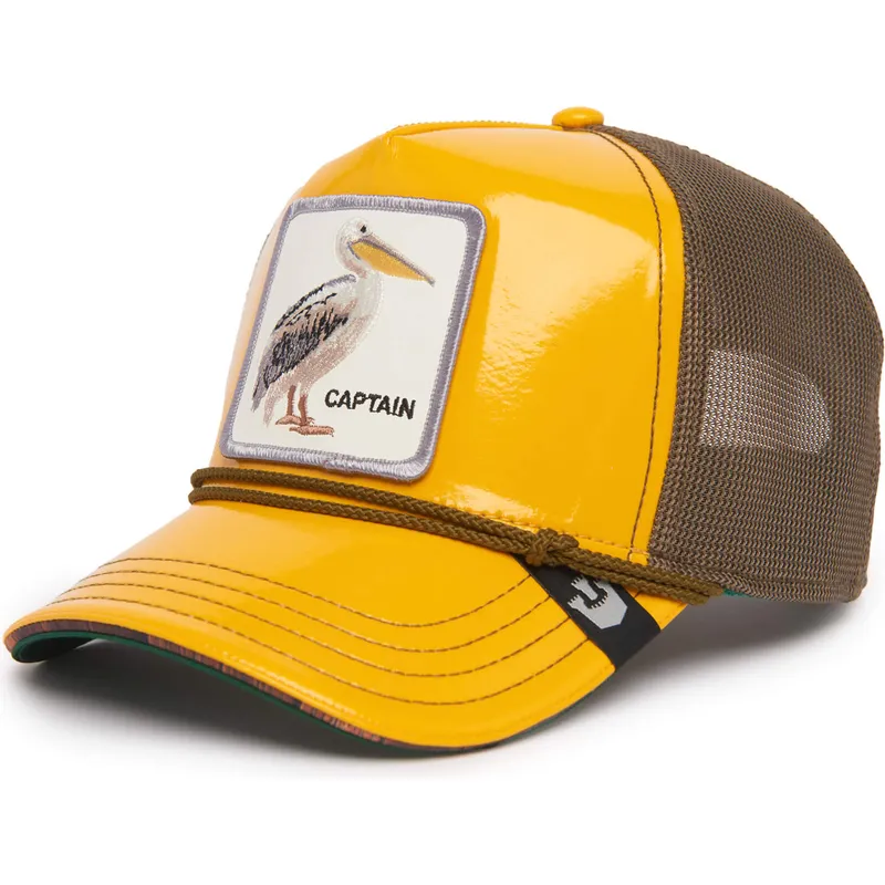 Trucker-Cap gelb und braun Pelikan Captain Ol Man Bert Nautical ...