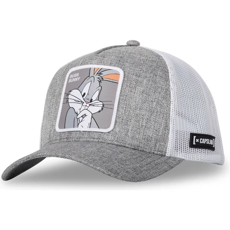 Capslab Bugs Bunny LOO10 BUG Looney Tunes Grey and White Trucker Hat ...