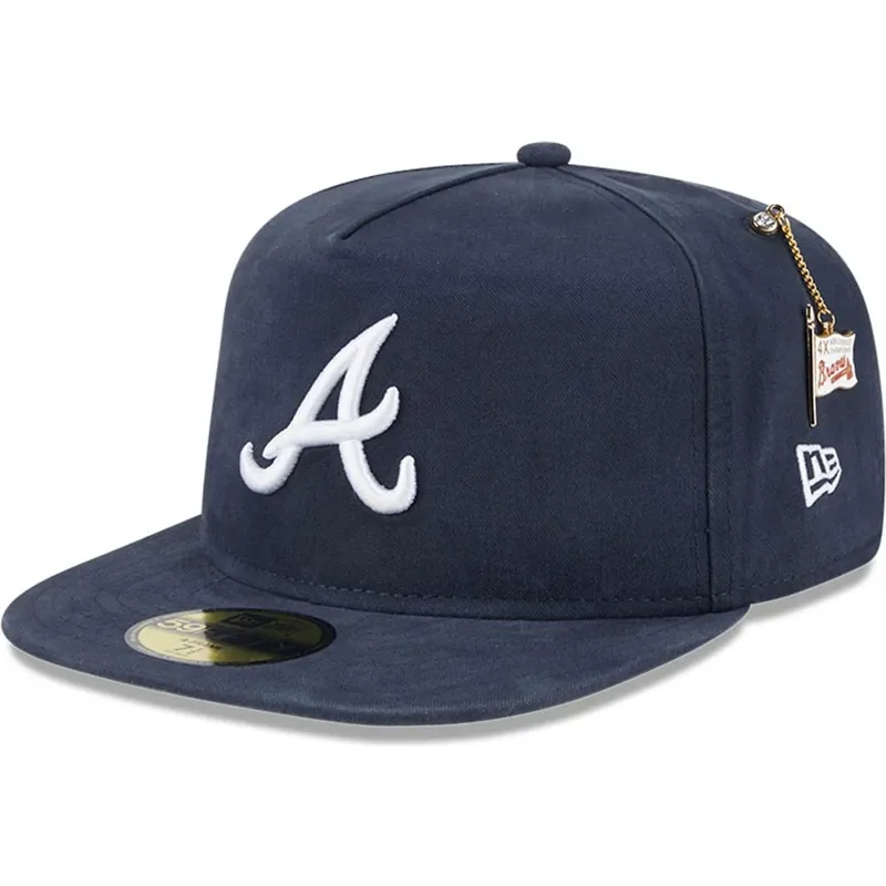 New Era Flat Brim 59FIFTY A Frame Championship Side Flag Atlanta Braves ...